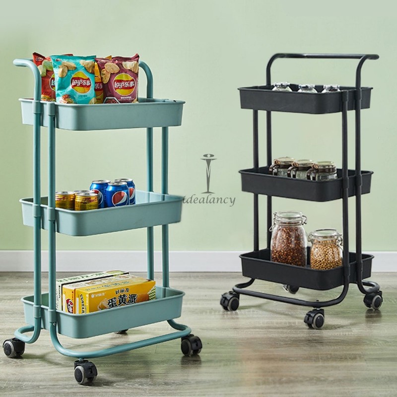 3 Tier Trolley Storage Rack With Wheel | Idealancy