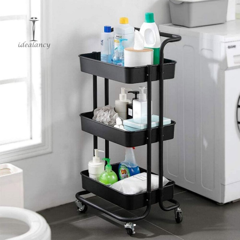 3 Tier Trolley Storage Rack With Wheel | Idealancy