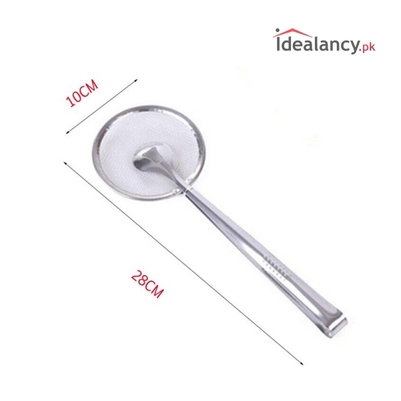 Frying Tong With Strainer Stainless Steel | Idealancy