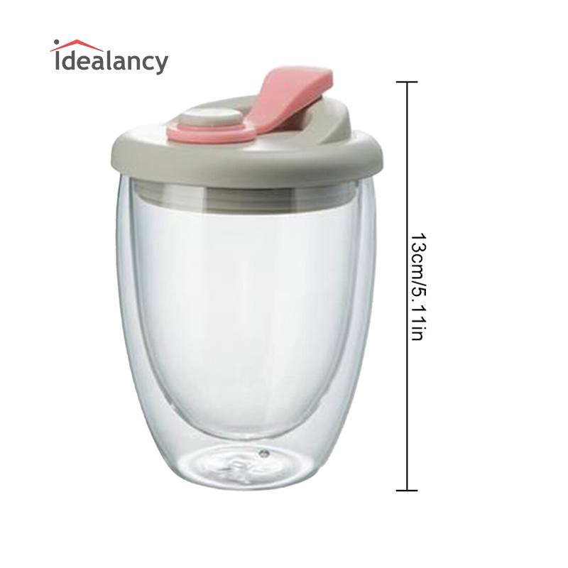 Double Wall Glass Mug With Lid | Idealancy