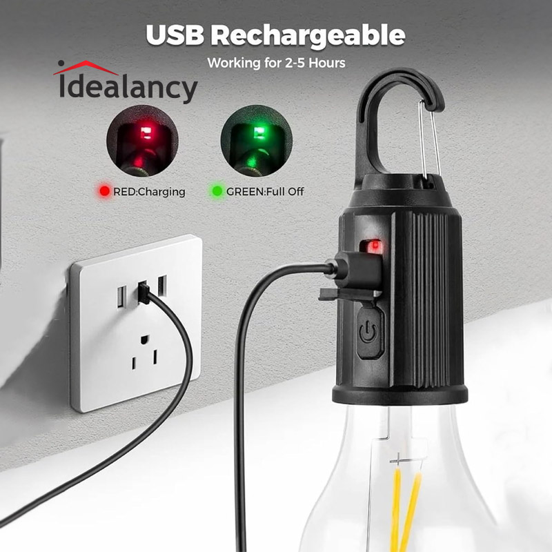Rechargeable Hanging Bulb Light With 3 Modes | Idealancy