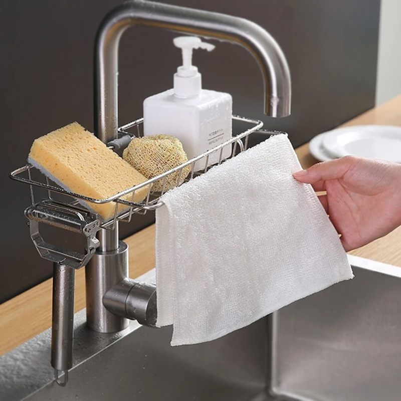 Sink Faucet Storage Rack Stainless Steel | Idealancy