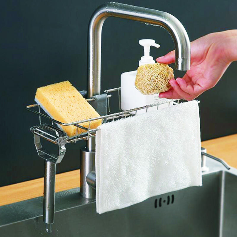 Sink Faucet Storage Rack Stainless Steel | Idealancy