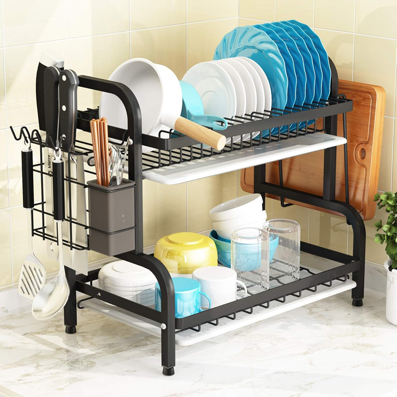 2 Layer Multi-Tiered Dish Storage Rack | Idealancy