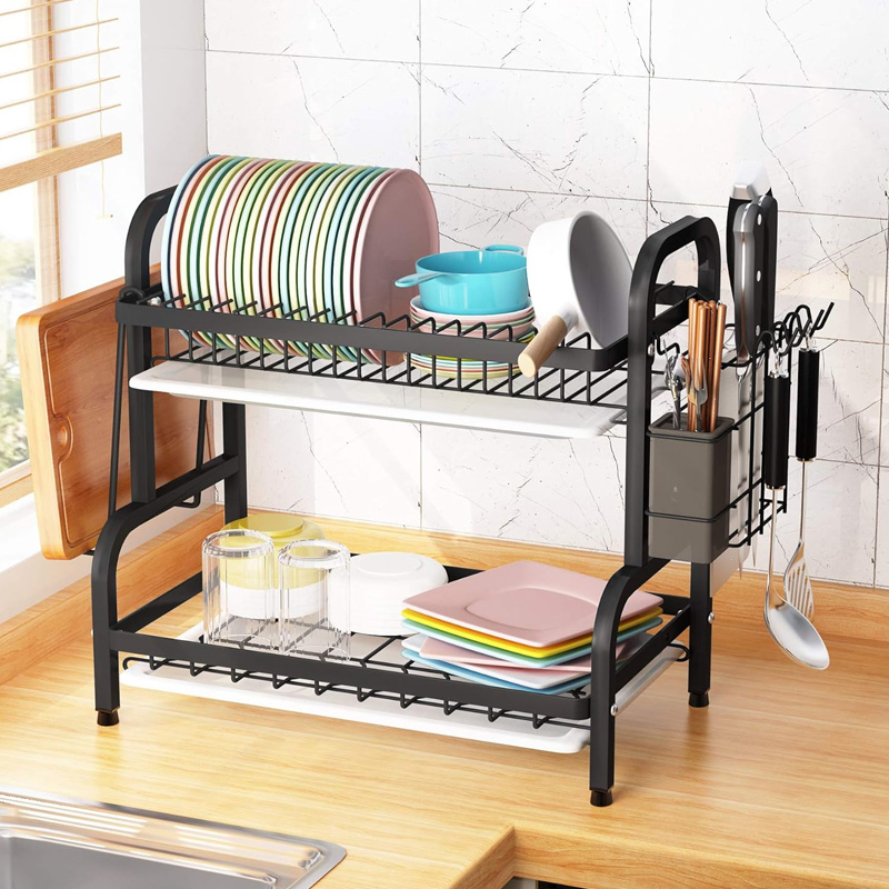 2 Layer Multi-Tiered Dish Storage Rack | Idealancy