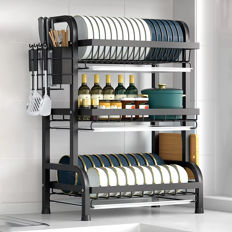 3 Layer Multi-Tiered Dish Storage Rack | Idealancy