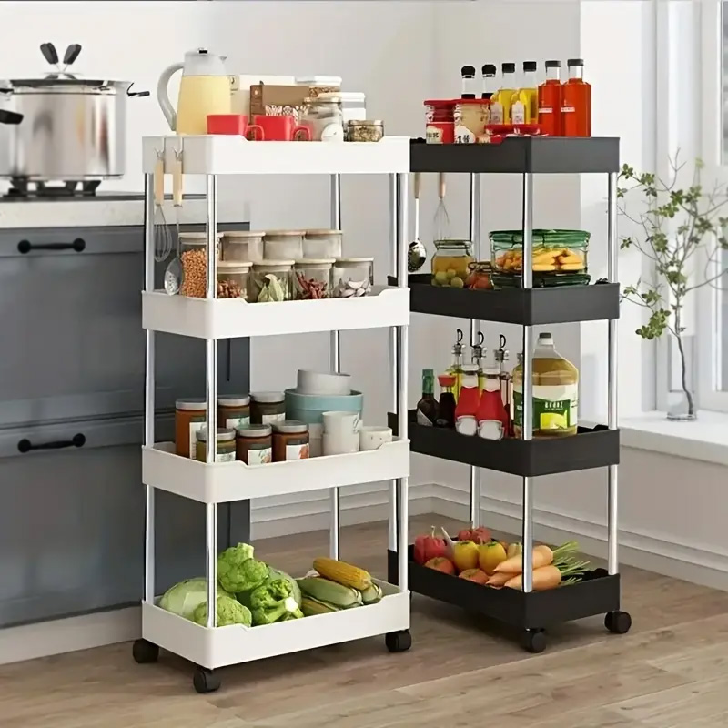 4-Tier Trolley Organizer With Wheels | Idealancy