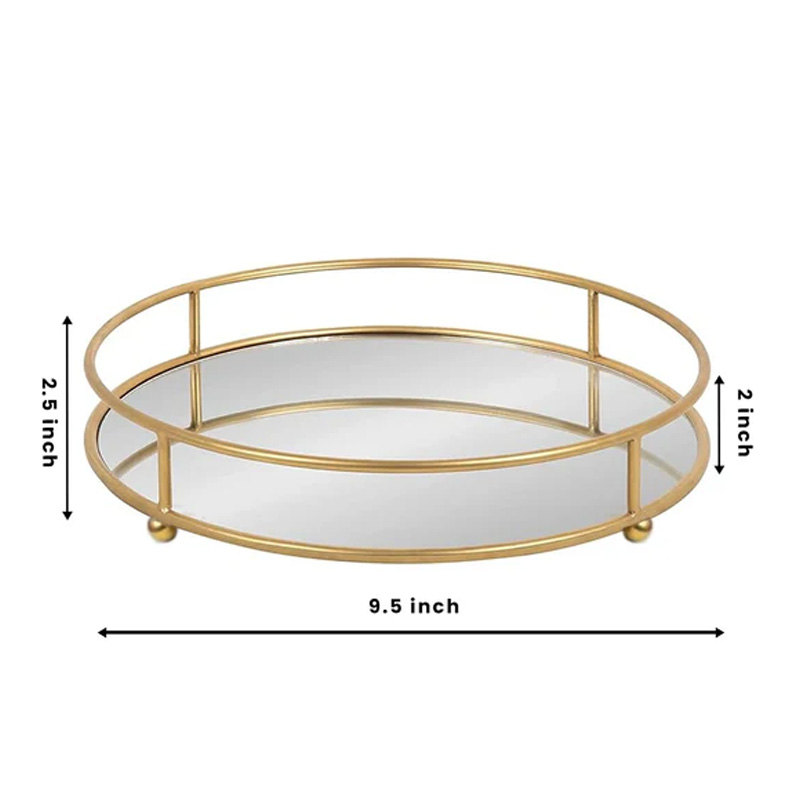 Classy Golden Vanity Display With Mirror | Idealancy