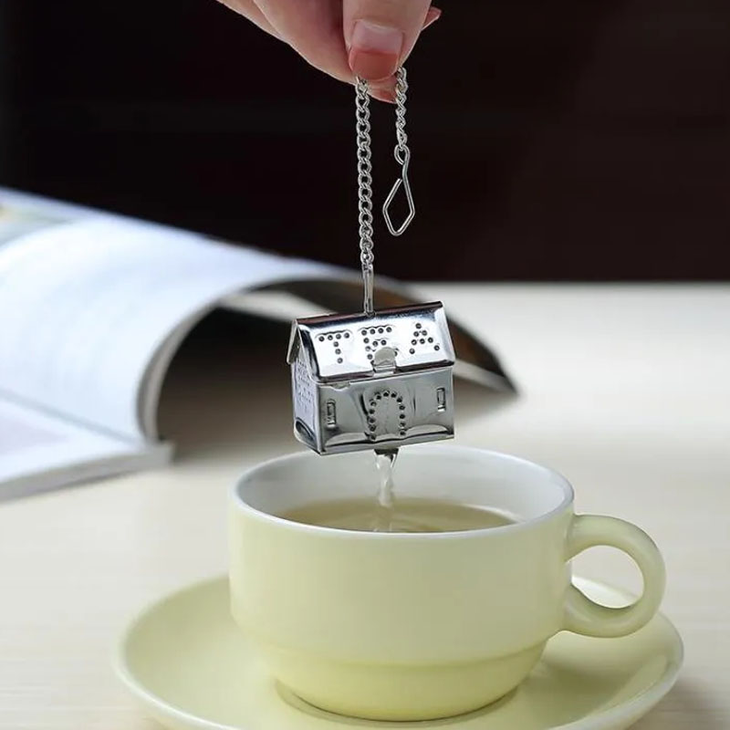 Tea Infuser House Shape With Drip Tray | Idealancy