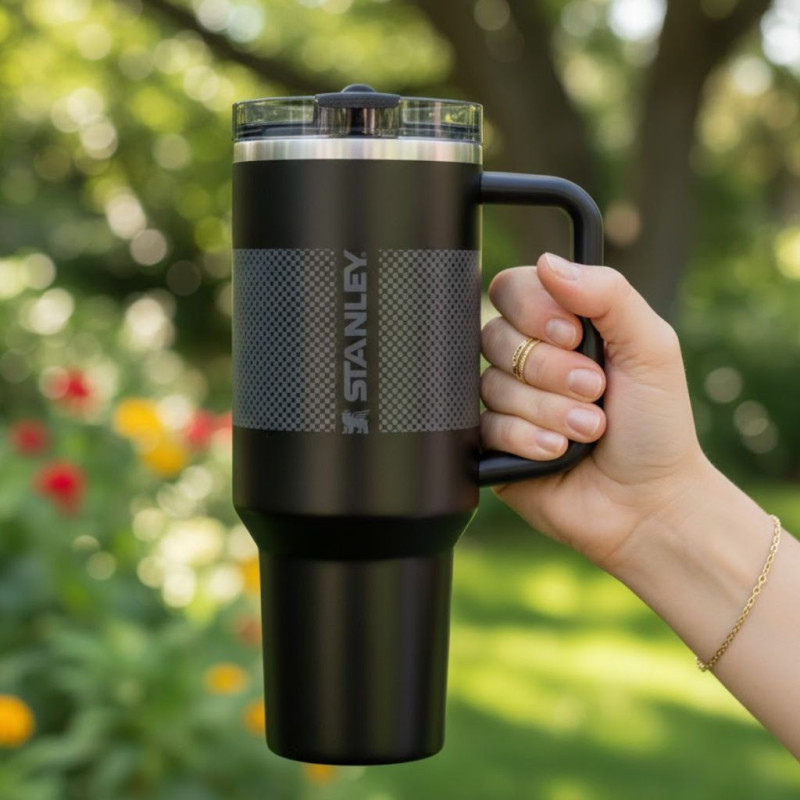 Stanley 40 OZ Black Fade Flip Straw Tumbler | Idealancy
