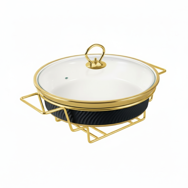 Brilliant 12inch Round Serving Dish With Candle Stand And Glass Lid ...