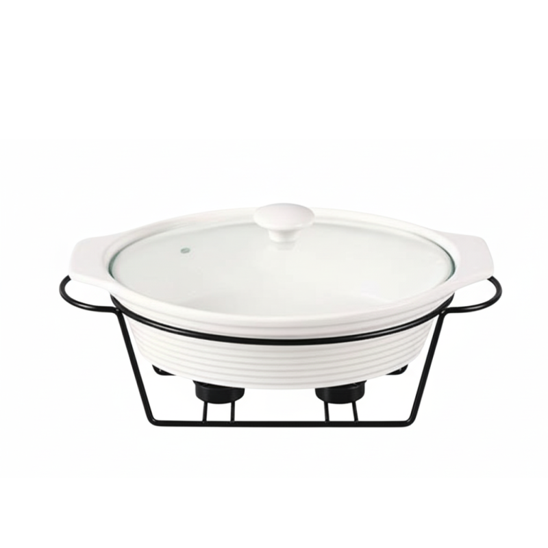 Brilliant Oval Buffet Casserole With Ceramic Dish And Glass Lid | Idealancy