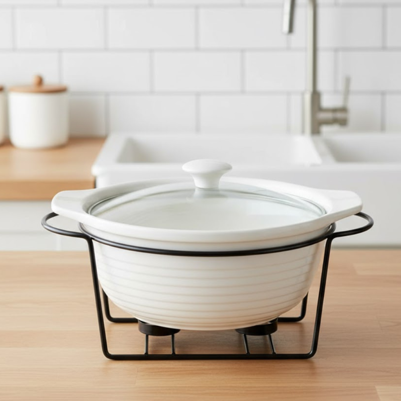 Brilliant Buffet Casserole With Warming Stand And Glas Lid | Idealancy