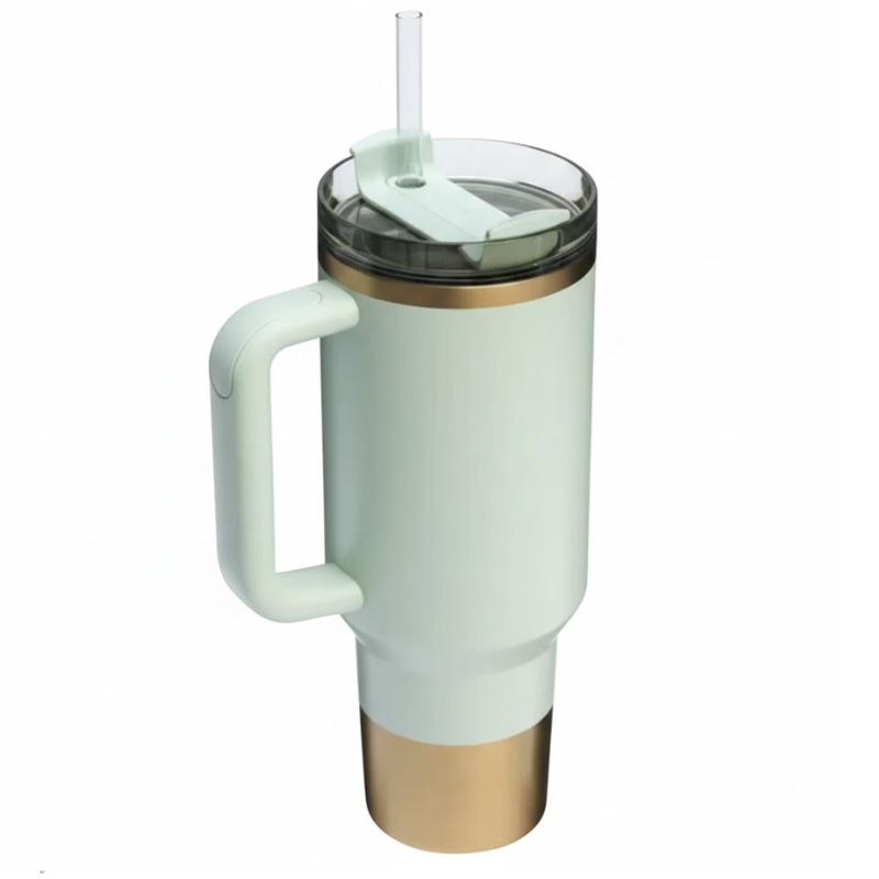 Stanley 40 OZ H2.0 FlowState Gilded Celadon Tumbler | Idealancy