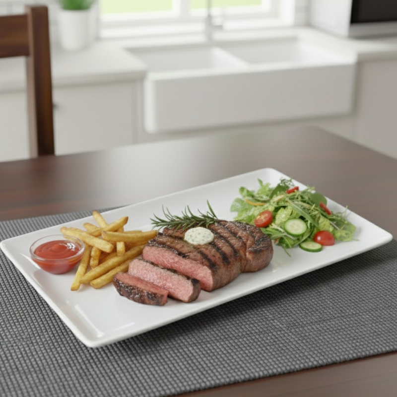 Brilliant 11.75inch Rectangular Ceramic Plate | Idealancy