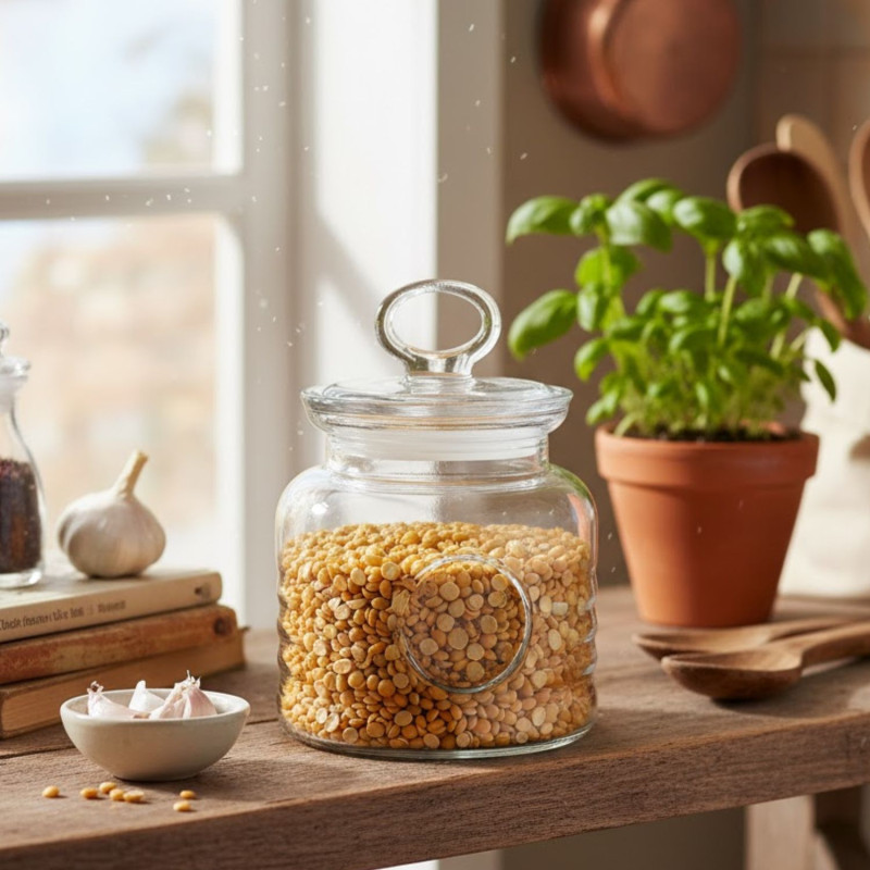 Limon 1Litre Airtight Glass Jar With Lid | Idealancy