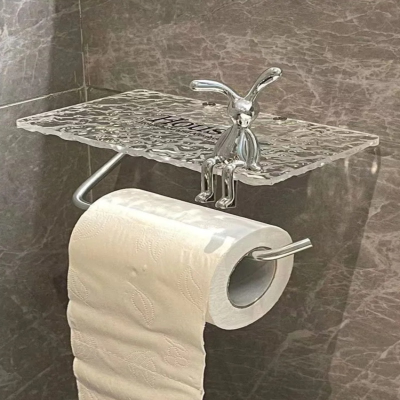 Acrylic Tissue Paper Holder With Shelf | Idealancy