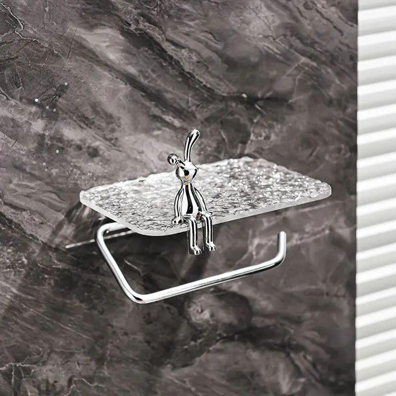 Acrylic Tissue Paper Holder With Shelf | Idealancy