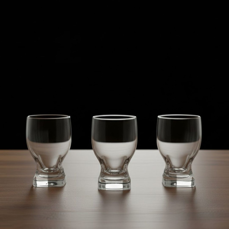 Square Base Glass Set 6 Pcs Acrylic 200ML Azad | Idealancy