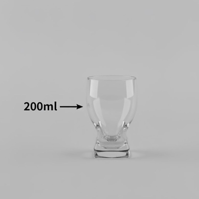 Square Base Glass Set 6 Pcs Acrylic 200ML Azad | Idealancy