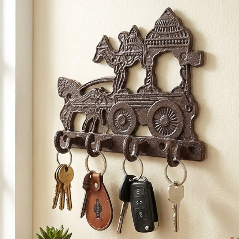 Horse Carriage 4 Hook Key Holder Decorative Wall Mount Key Rack | Idealancy