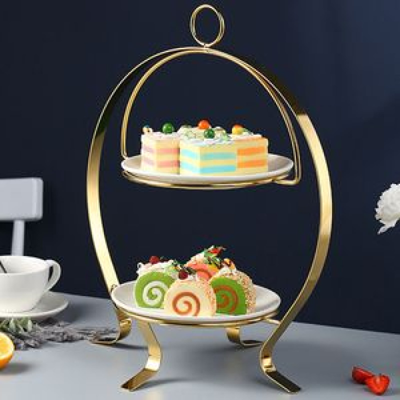 Brilliant 2 Tier Metal Serving Stand Round Plates (Stand Only) | Idealancy