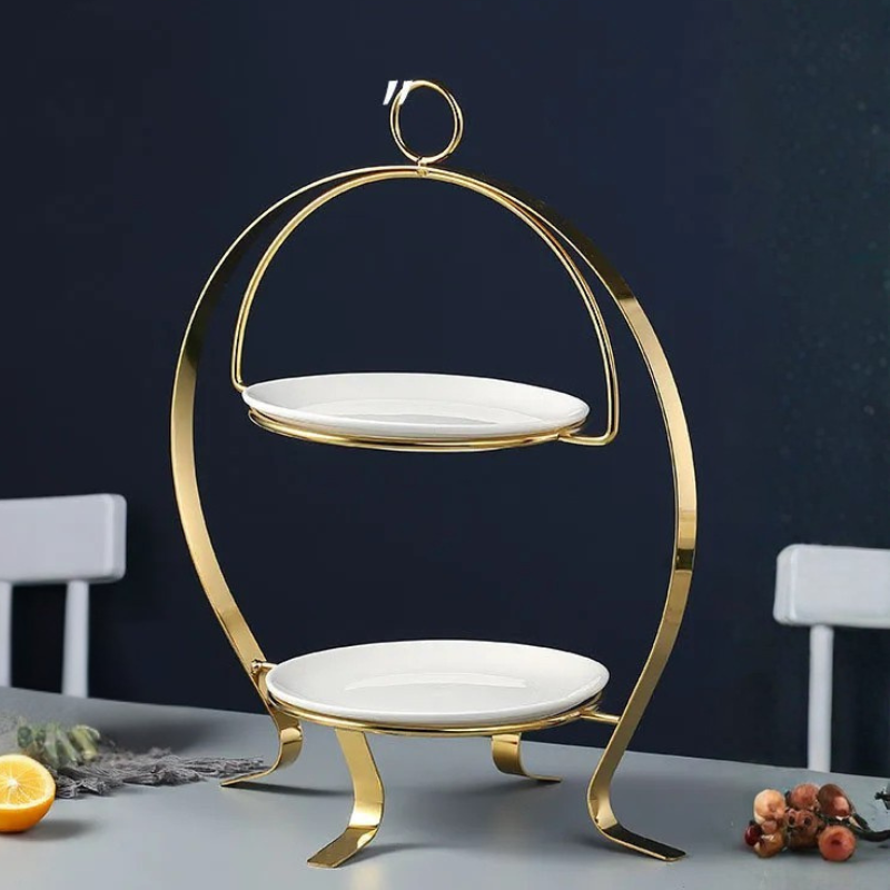 Brilliant 2 Tier Metal Serving Stand Round Plates (Stand Only) | Idealancy