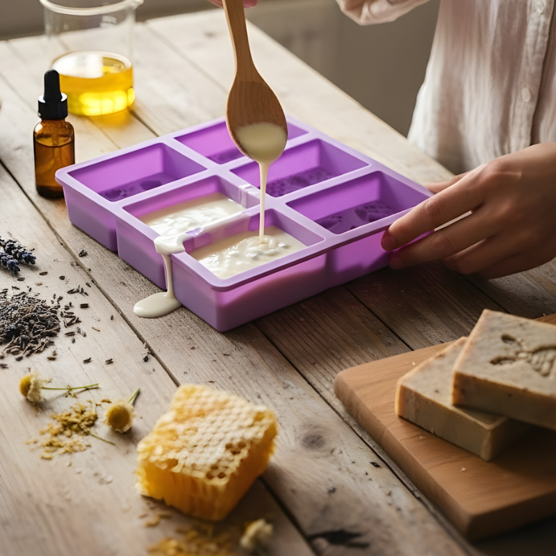 Silicone Soap Mold 6 Cavity Handmade Soap Making Tray | Idealancy