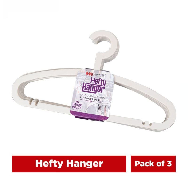 3 Pcs Plastic Hefty Hanger Heavy Duty Clothes Hangers | Idealancy