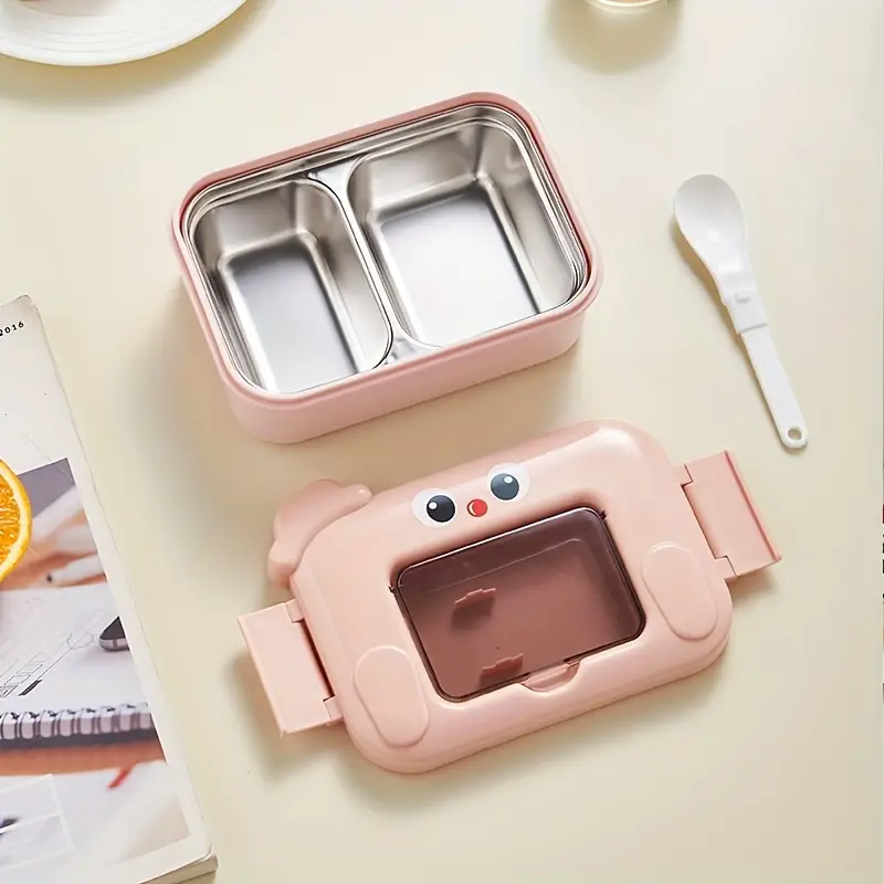 Dual Tier Stainless Steel Kids Rectangle Bento Lunch Box | Idealancy