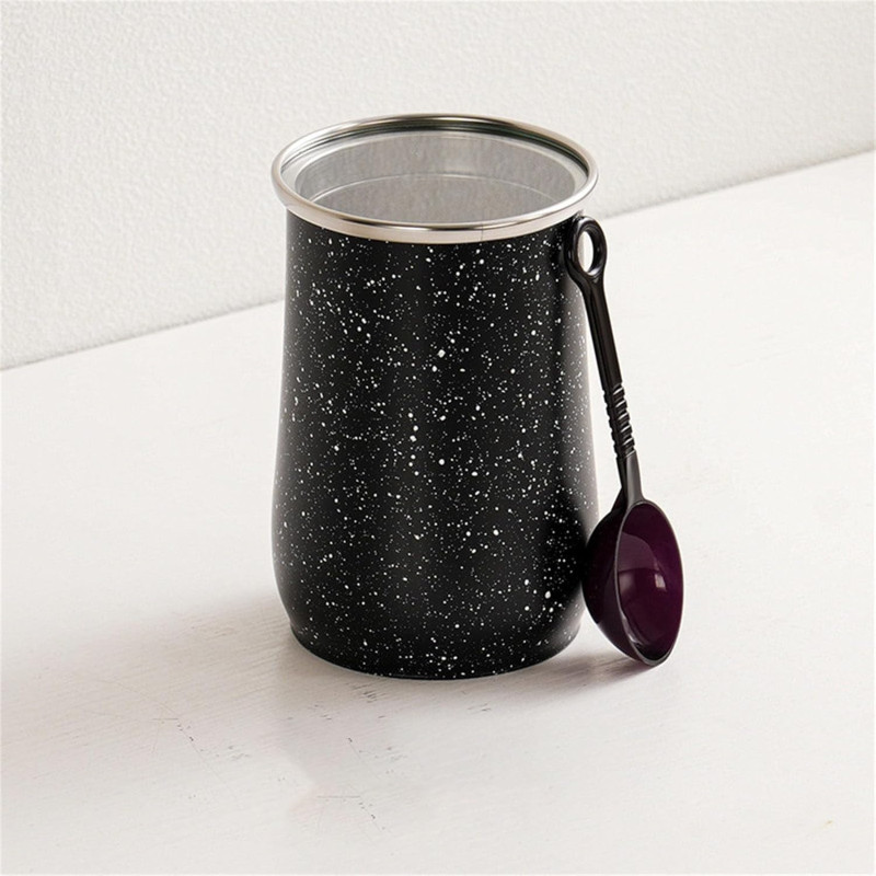 Metal Jar 800 Ml With Plastic Spoon Airtight Storage Container For ...