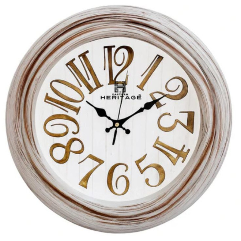 Heritage Oreo 14 Inch Brown Cream Wall Clock | Idealancy