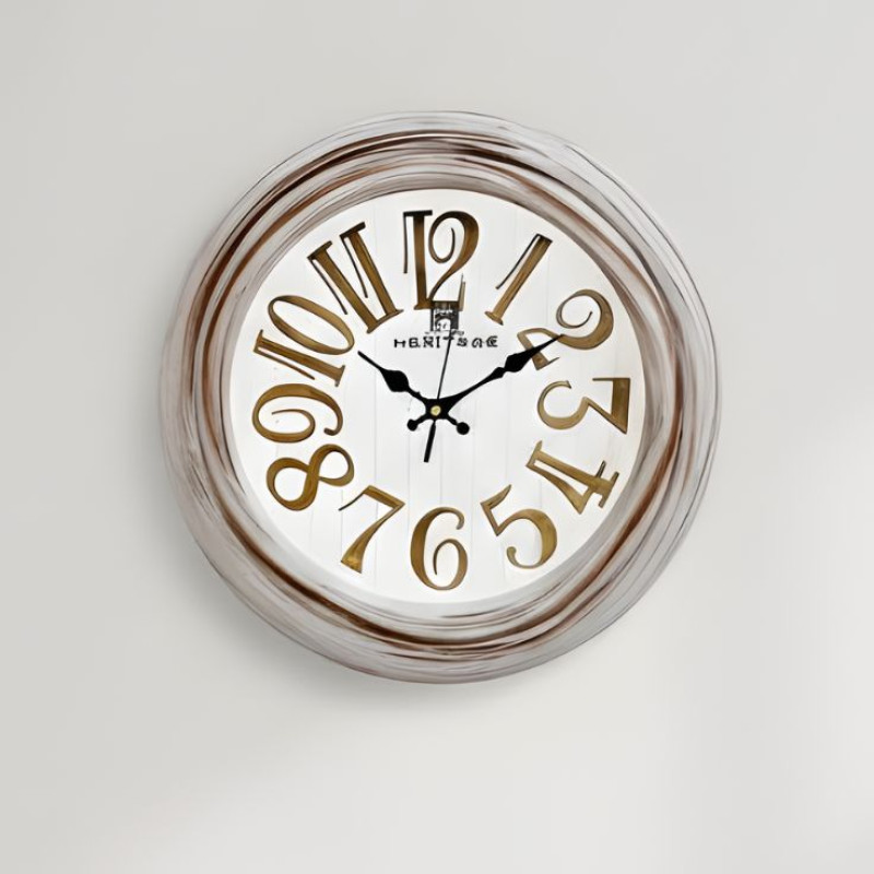Heritage Oreo 14 Inch Brown Cream Wall Clock | Idealancy
