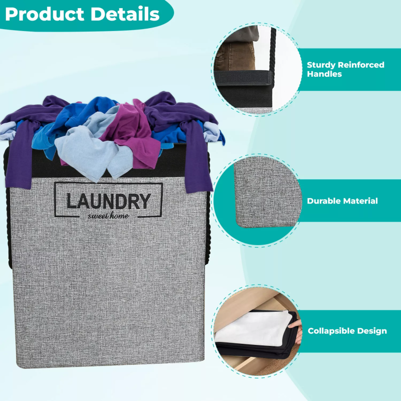 Large Foldable Laundry Storage Bin With Lid | Idealancy