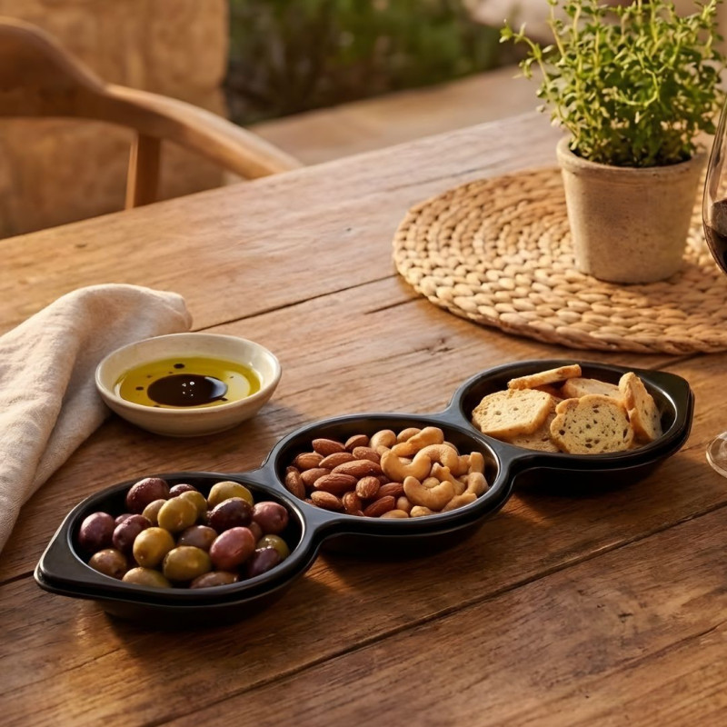 Triple Section Melamine Sauce Dip Tray | Idealancy