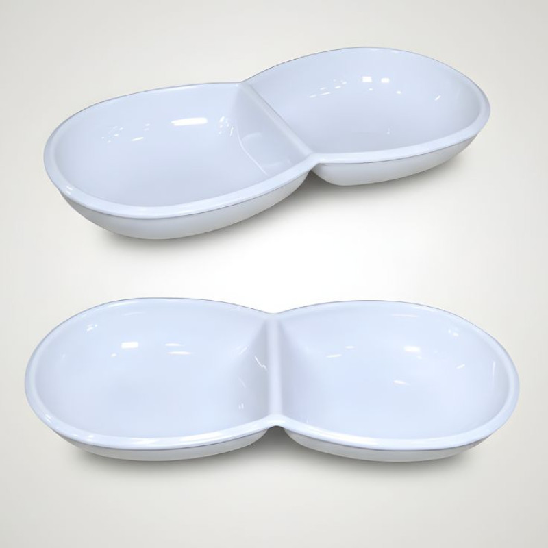 Melamine Vintage Sauce Divider White Serving Dish | Idealancy