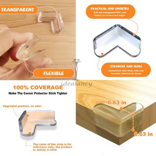 4 Pcs Silicone Table Corner Edge Protector Covers | Idealancy